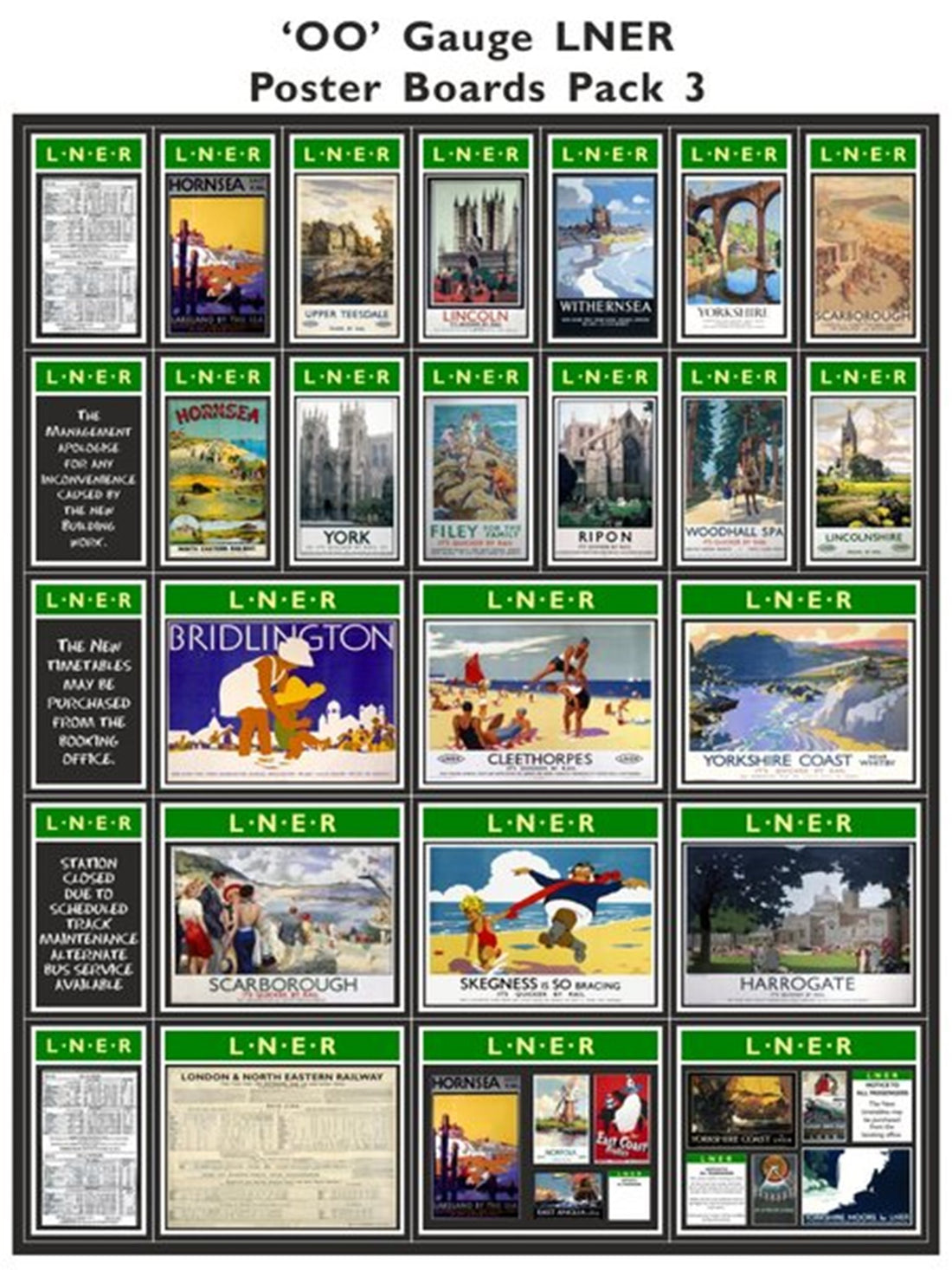 Trackside Signs DCPB0020 LNER Poster Boards Pack 3 – Rails