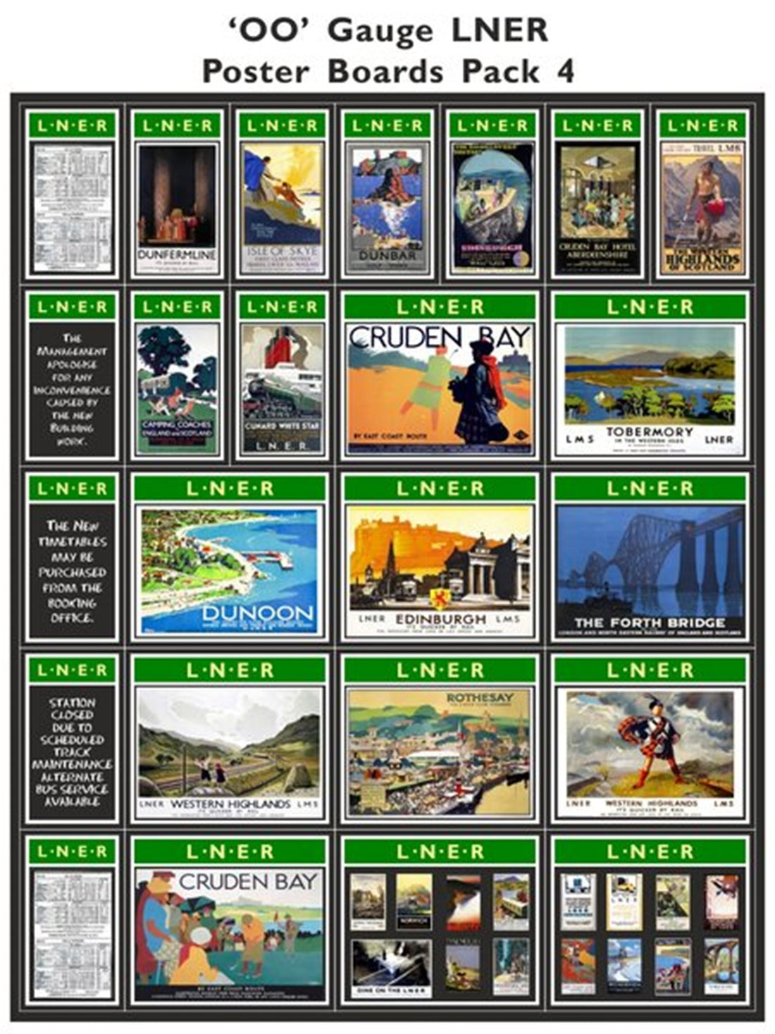Trackside Signs DCPB0021 LNER Poster Boards Pack 4 – Rails