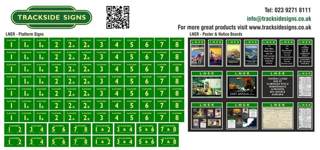 Trackside Signs TSVS0046-001 LNER Platform Signs + Poster – Rails