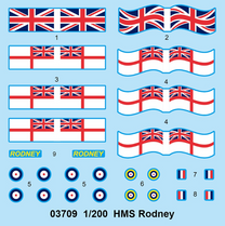 Trumpeter PKTM03709 HMS Rodney 1942 Model Kit – Rails