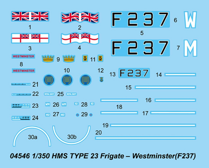 Trumpeter PKTM04546 HMS Westminster F237 Type 23 Frigate – Rails