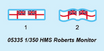 Trumpeter PKTM05335 HMS Roberts Monitor Model Kit – Rails