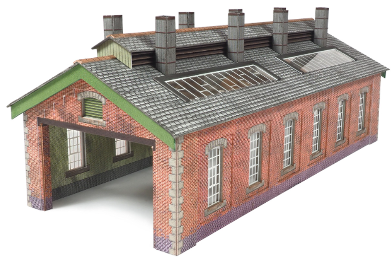 Metcalfe Models PN913 Double Track Engine Shed In Red Brick Kit – Rails ...