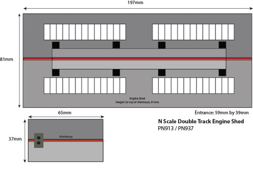 Metcalfe Models PN913 PN913 Double Track Engine Shed In Red – Rails