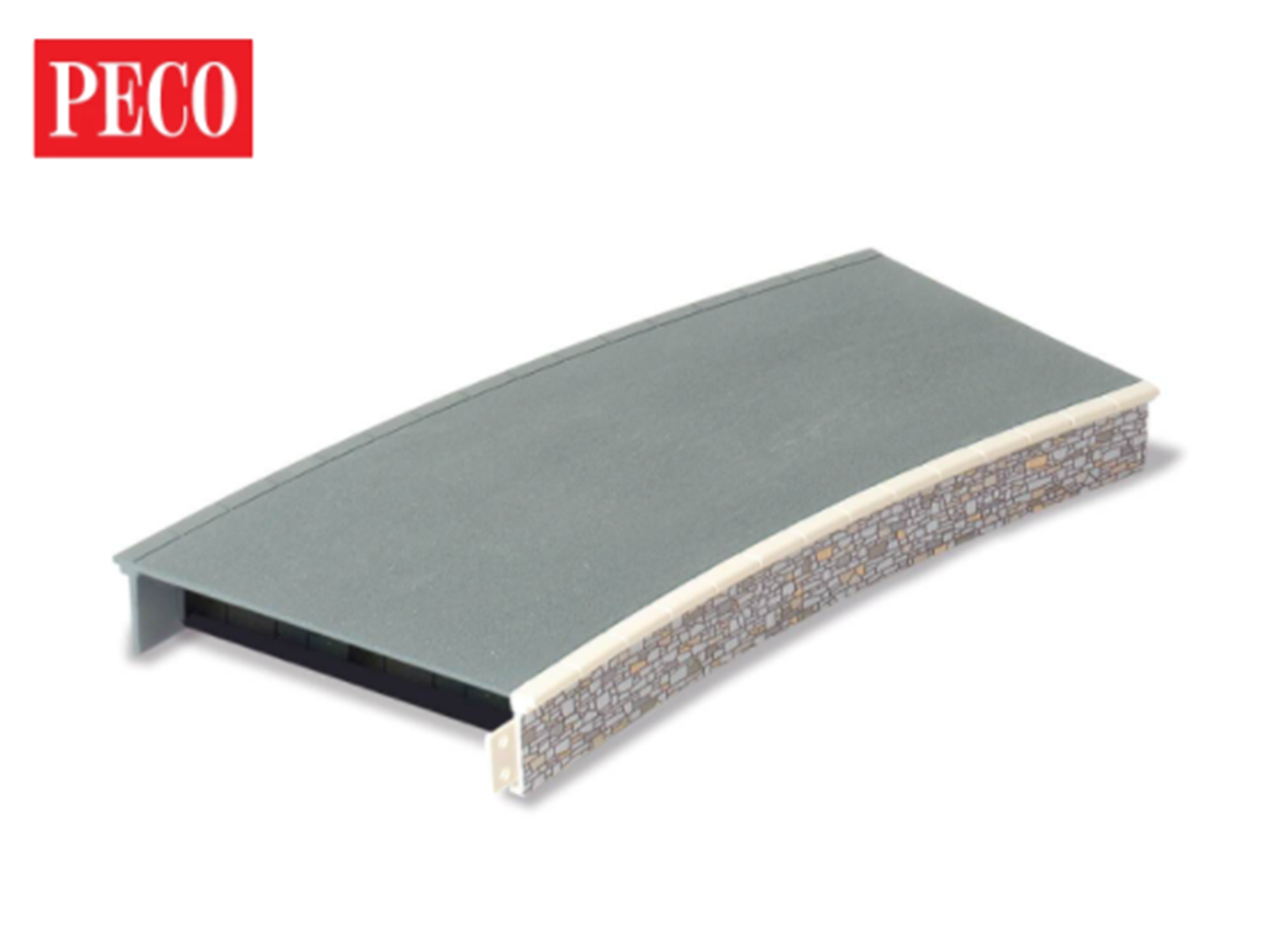 Peco ST293 ST293 Platform System Curved Unit, stone type – Rails