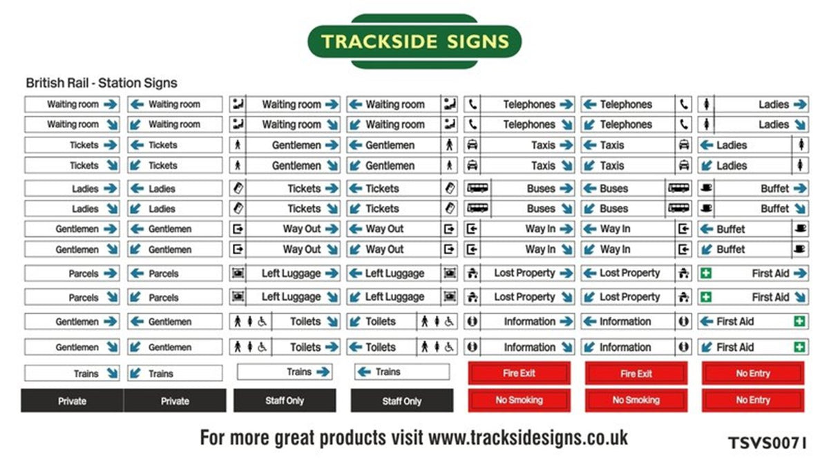 Trackside Signs TSVS0071 Die Cut British Rail Station Signs – Rails of ...