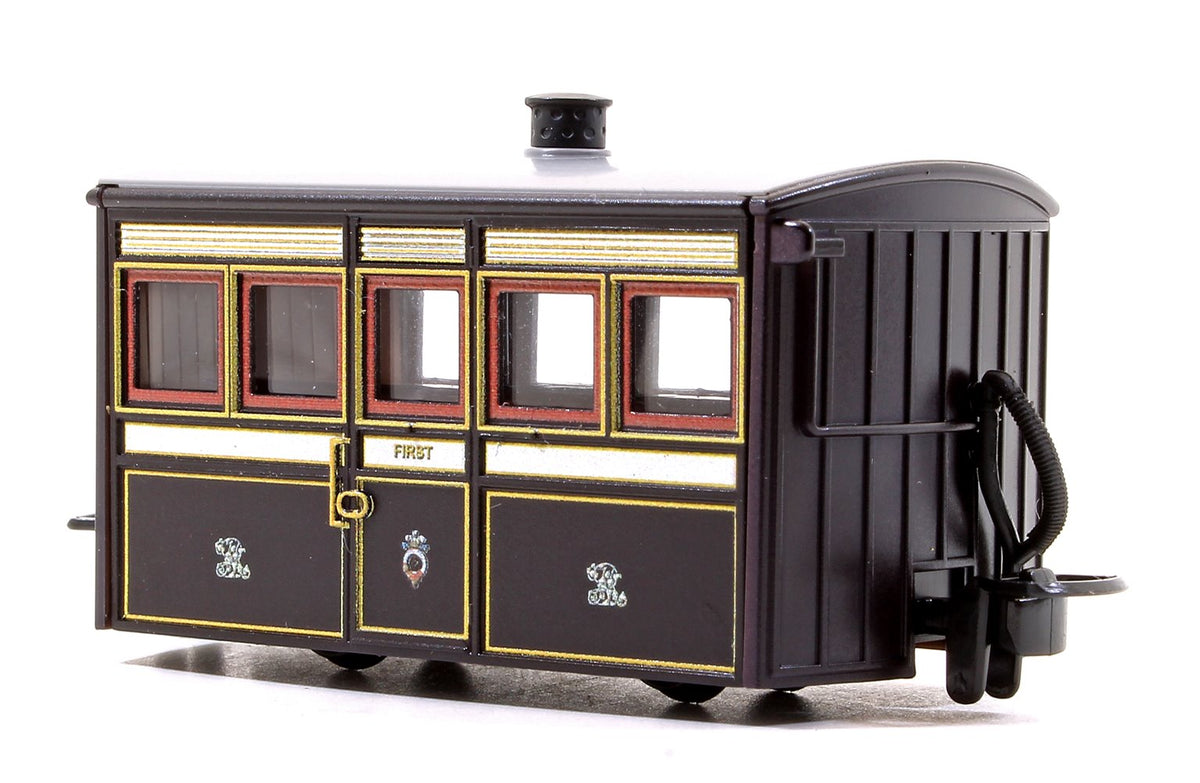 Peco GR-550 Ffestiniog 'Bug Box' First Class Coach, FR Victorian Plum ...