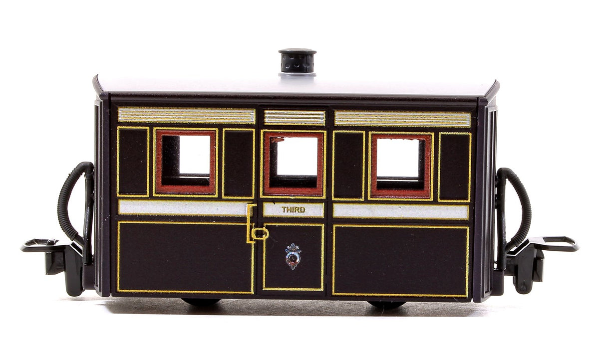 Peco GR-555 Ffestiniog 'Bug Box' Third Class Coach, FR Victorian Plum ...