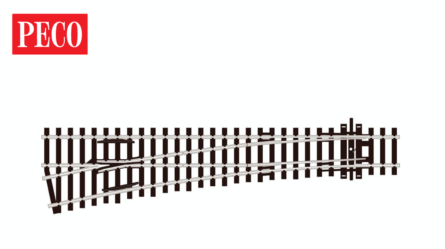 Peco SL96 SL96 - Code 100 - Left hand medium point – Rails