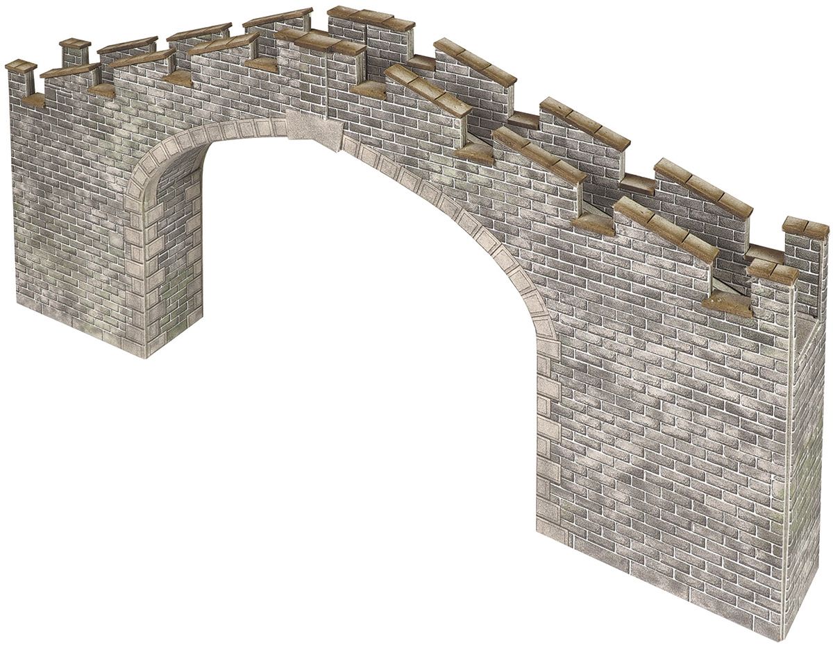 Metcalfe Models PO296 Castle Wall Bridge Kit – Rails